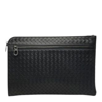 Bottega Veneta Pochette Pre-owned en cuir Intrecciato - Homme - Pre-owned - Noir - Taille: ONE Size