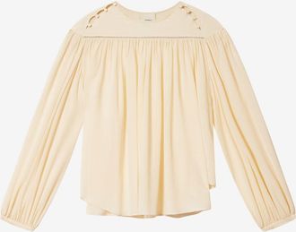 Isabel Marant Top Nuna En Soie - Femme - &Eacute;cru - Taille34 - Isabel Marant