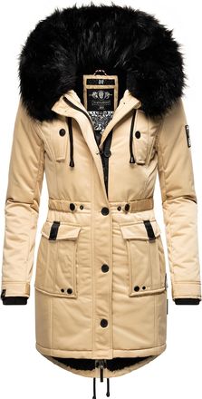 Navahoo Damen Warmer Winterparka mit Kapuze Luluna Prc Beige Gr. XXL