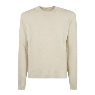 Moncler L&auml;ssiger Rundhals-Pullover - - Knitwear - Herren - Beige - 2XL