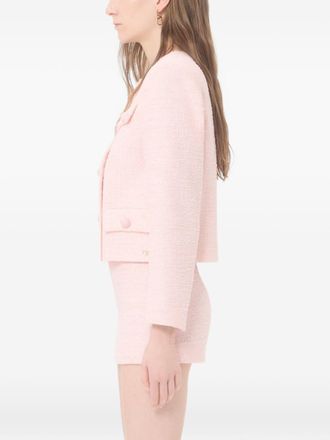 Valentino Crinkle Tweed Jacket - pink
