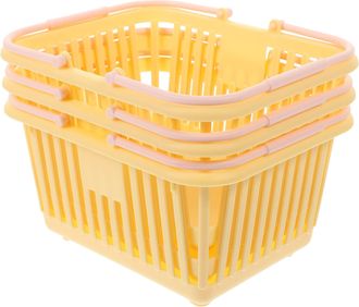 Amosfun 3st&uuml;cke Teiliges Kunststoff Aufbewahrungsk&ouml;rbe Mit Griffen Wasserdichte Und Luftdurchl&auml;ssige Bad Haushaltsk&ouml;rbe Vielseitig Verwendbar Als Einkaufs Ord