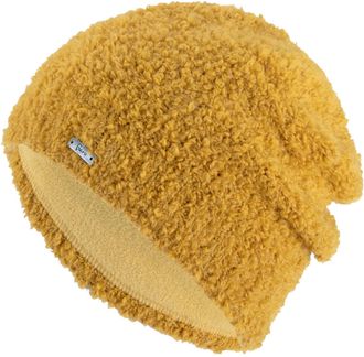 Faera weiche M&uuml;tze Damen Winterm&uuml;tze gef&uuml;ttert Grobstrick mit Fleece Futter Beanie M&uuml;tze M&auml;dchen, Farbe:Senf