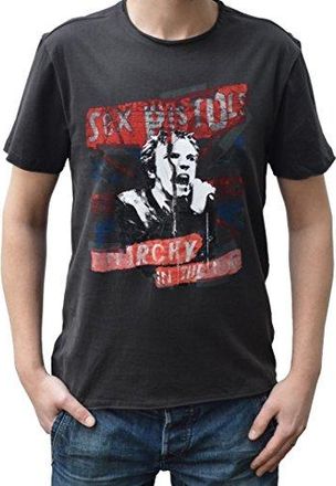 Amplified Sex Pistols-Anarchy T-Shirt, Gris (Anthracite), M Homme