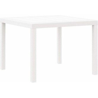 vidaXL Gartentisch Wei&szlig; 100 x 100 x 73 cm Poly-Rattan vidaXL