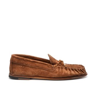 Alexander Hotto Femme, Chaussures, Brun, Taille: 37 1/2 EU Mocassins en daim marron &agrave; semelle en cuir