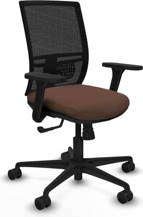 Piqueras y Crespo Schreibtischstuhl, verstellbare Armlehne, h&ouml;henverstellbare Lendenwirbelst&uuml;tze, ausgestattet mit 4 Positionen und Schneideschaum, Schwarz/Dunkelbraun
