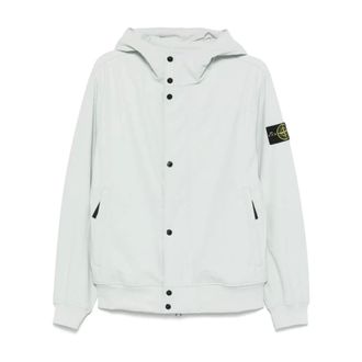 Stone Island Homme, Vestes, Bleu, Taille: L Veste &agrave; Capuche en Soft Shell avec Technologie e.dye