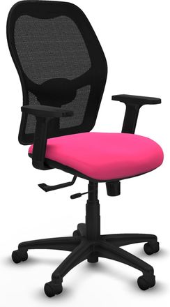 Piqueras y Crespo Rosa Palo Aloc&eacute;n Schreibtischstuhl mit 2D-Armen, h&ouml;henverstellbare Lendenwirbelst&uuml;tze, ausgestattet mit Syncro/Traslack und Schneideschaum, Schwarz/Ro