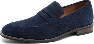 Generic Mocassins en Cuir Suédé pour Homme, Légers À Bout Rond À Enfiler Chaussures De Ville Oxford pour Conduire pour Le Bureau Mocassins À OEillets,Marine,4