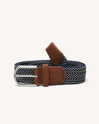 Faguo Ceinture tress&eacute;e bleu marine et &eacute;cru