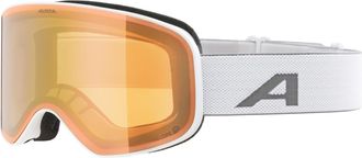 Alpina Slope Q - Stylische Skibrille f&uuml;r Damen und Herren, Anti-Fog, effektive Luftzirkulation, Verspiegelte Scheibe, white matt