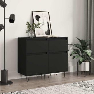 vidaXL Sideboards 2 Stk. Schwarz 40x35x70 cm Holzwerkstoff - Vidaxl