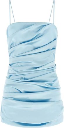 Dolce & Gabbana Femme, Robes, Bleu, Taille: 36 FR Draped Pleated Mini Dress
