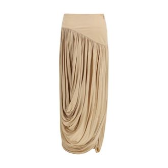 Ferragamo Womens Beige Viscose Long Skirt
