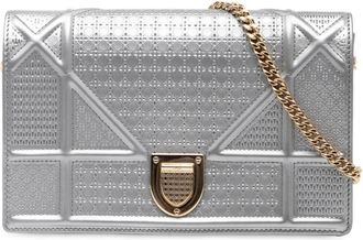 Dior Hobo Bags - Metallic Patent Microcannage Diorama Wallet on Cha - Gr. unisize - in Silber - für Damen