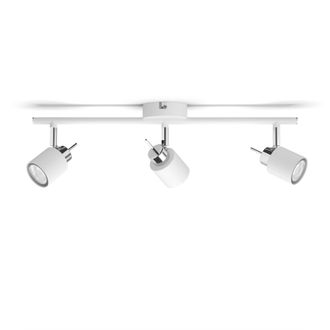 Philips Meranti 3-er Deckenspots (35 W), elegante Wandleuchte mit drei flexiblen Spots, GU10 Leuchte ohne Leuchtmittel, wei&szlig;
