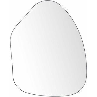 Beliani Beliani - Wandspiegel Schwarz Glas und Metall 92x70 cm mit D&uuml;nnem Rahmen Asymmetrisch Unf&ouml;rmig Modern Wohnaccessoire Wohnzimmer Schlafzimmer