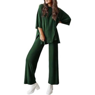 Generic Surv&ecirc;tement complet de No&euml;l pour femme - Chemise boutonn&eacute;e &agrave; manches longues et pantalon - Ensemble de v&ecirc;tements de nuit 2 pi&egrave;ces en satin - Tenue de 