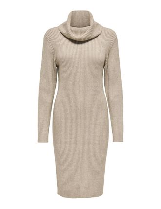 Only Damen Onlnellie Ls Rollneck Dress at KNT, Mocha Meringue, M