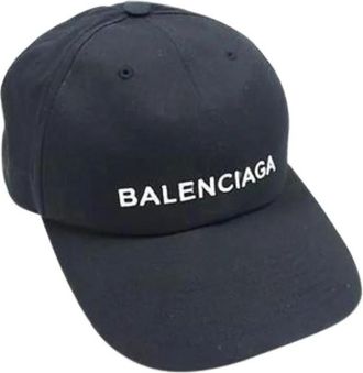 Balenciaga unisex, Pre-owned, Noir, Taille: ONE Size Chapeau Vintage en Coton Pre-owned