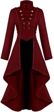 Generic Manteau victorien pour femme - Manteau victorien uniforme de mariage, queue de cheval de style Steampunk Renaissance, veste vintage Renaissance, longu