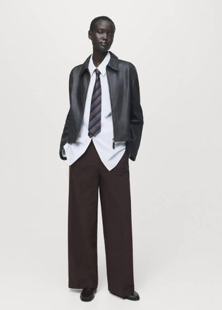 Mango Hose mit Seitenstreifen schokolade - Damen - 34 - MANGO