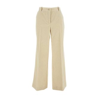 P.A.R.O.S.H. P.a.r.o.s.h., Femme, Pantalons, Blanc, Taille: 40 FR Corduroy Wide Pantalons