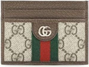 Gucci GG Supreme Canvas Kartenetui mit Web-Streifen - - Accessories - Damen - Braun - ONE SIZE