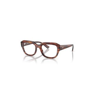 Ray-Ban Leonid Optics Bio-based Havana Gestreift Fassung Klar Glas Polarisiert 52-20