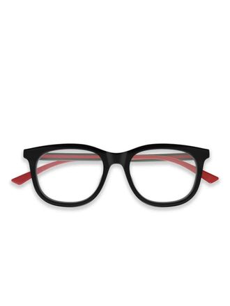 Gucci lunettes de vue &agrave; branches ray&eacute;es - Noir