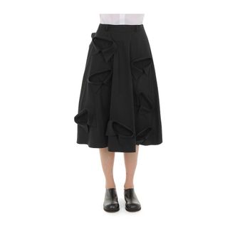 Moschino Schwarzer ausgestellter Rock mit dekorativen Kragen - - Skirts - Damen - Schwarzk - L