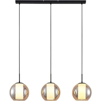 Lindby Neuwertig] Lindby Yela Glas H&auml;ngeleuchte Lampe Leuchte Deckenlampe Dreiflammig Rauchgrau B-Ware