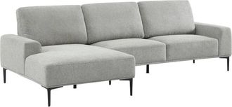 Sweeek 3-Sitzer-Sofa mit Stoffbezug - Recamiere links, Stoff, Hellgrau
