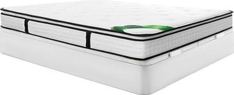 Vente-Unique Set 180 x 200 cm - Bettkasten Wei&szlig; + Taschenfederkernmatratze 7 Zonen mit integriertem Topper und Bambusbezug 23 cm - TAREVO von NATUREA