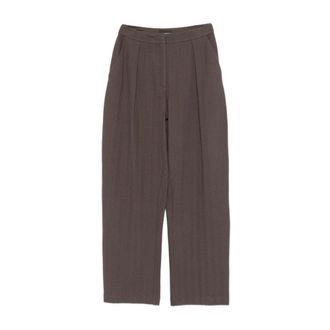 Emporio Armani Taube Graue Chevron Hose Gerades Bein - - Trousers - Damen - Braun - 2XS