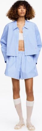 Arket Und Laila Gohar Shorts Mit Spitzenborte -Blau