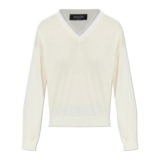 Fabiana Filippi Femme, Pulls, Beige, Taille: 40 FR V-Neck Sweater