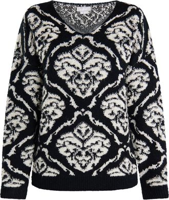 Usha Strickpullover Damen schwarz/creme