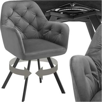 TecTake TecTake Chaise pivotante de Salle &agrave; Manger Moderne Fauteuil Salon Chaise Ergonomique Rembourr&eacute;e Confortable Chaise Design Meuble Salon pour Salle &agrave; Ma