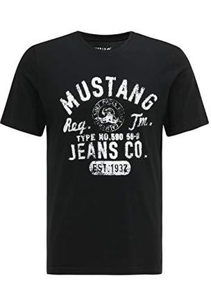 Mustang Jeans T-shirt imprim&eacute; Alex C pour homme - Coupe droite, Noir (4142), 3XL