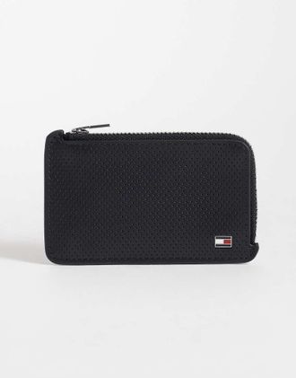 Tommy Hilfiger Element Portemonnaie aus Premium-Leder mit langem Rei&szlig;verschluss in Schwarz