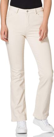 Vero Moda Damen Vmsaga Hr Flared Ecru Ga Color Jeans, Ecru, 36W 30L EU