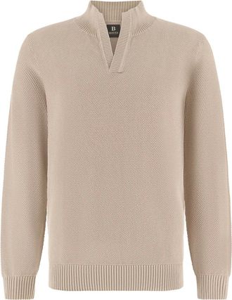 Boggi Milano Homme, Pulls, Beige, Taille: M Cotton Crew Neck