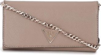 Guess Femme Noelle Crossbody Flap Organizer Sac &agrave; Main, Taupe Fonc, Taille Unique