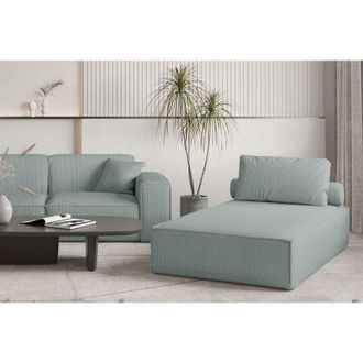 Fun Möbel Fun Moebel - Chaiselongue Sezlong Liege celes premium in Stoff Scala Saphirblau