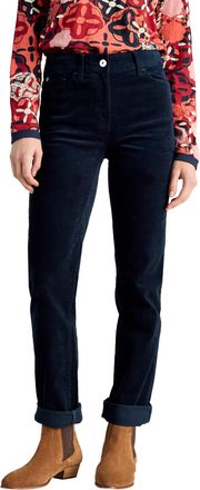 White Stuff Brooke Cordhose mit Geradem Bein - Mittelhoher Bund mit Knopfverschluss - Dunkelblau - Gr&ouml;&szlig;e 46/R