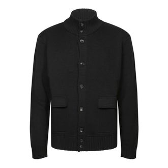 Zanone Homme, Pulls, Noir, Taille: 2XL Cardigan Noir Style &Eacute;l&eacute;gant
