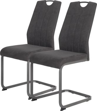 Hela home24 Freischwinger Cotulla 44 x 98 x 61cm 2er Set Grau/Anthrazit