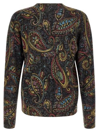 Etro Paisley-Jacquard Wool Sweater - Charcoal